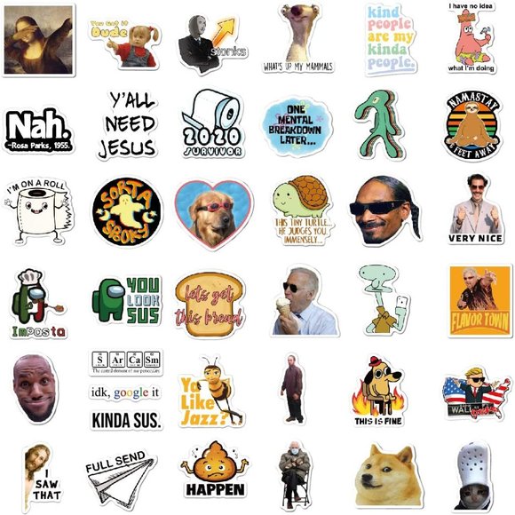 Toys | Funny Meme Vinyl Stickers Pack Vine Stickers For Laptop Iphone ...